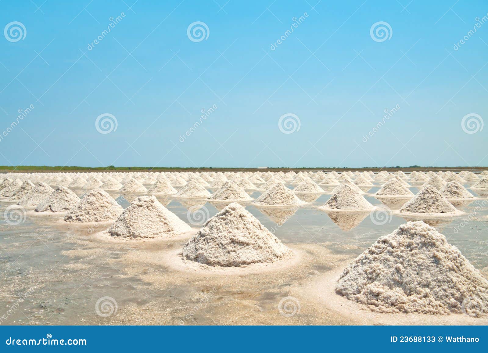 Salt Fields with Piled Up Sea Salt of Thailand Stock Image - Image of ...
