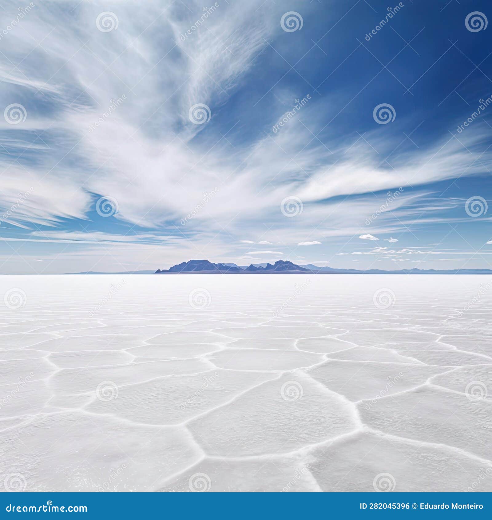 Salt Flats and Blue Sky with White Clouds Stock Illustration ...