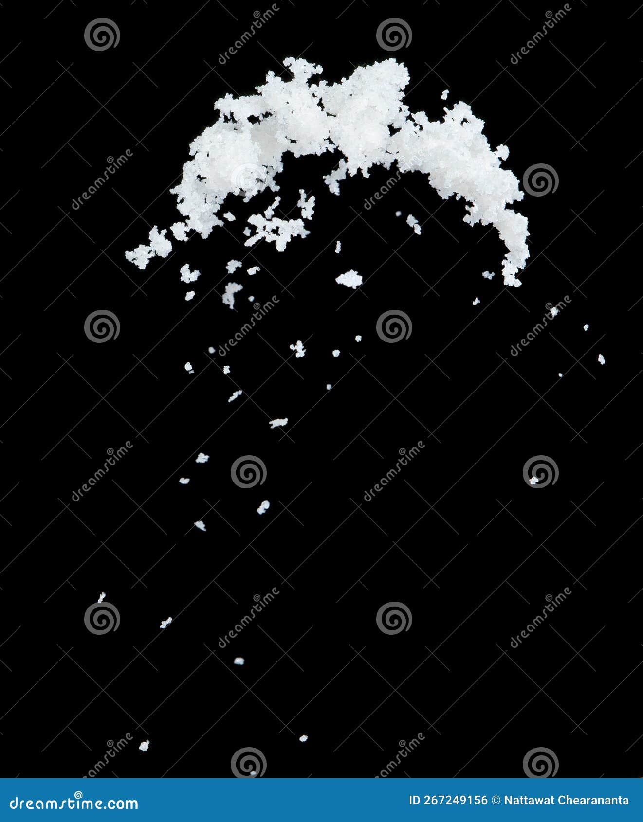 Salt Flying Explosion, Crystal White Grain Salts Explode Abstract Cloud ...