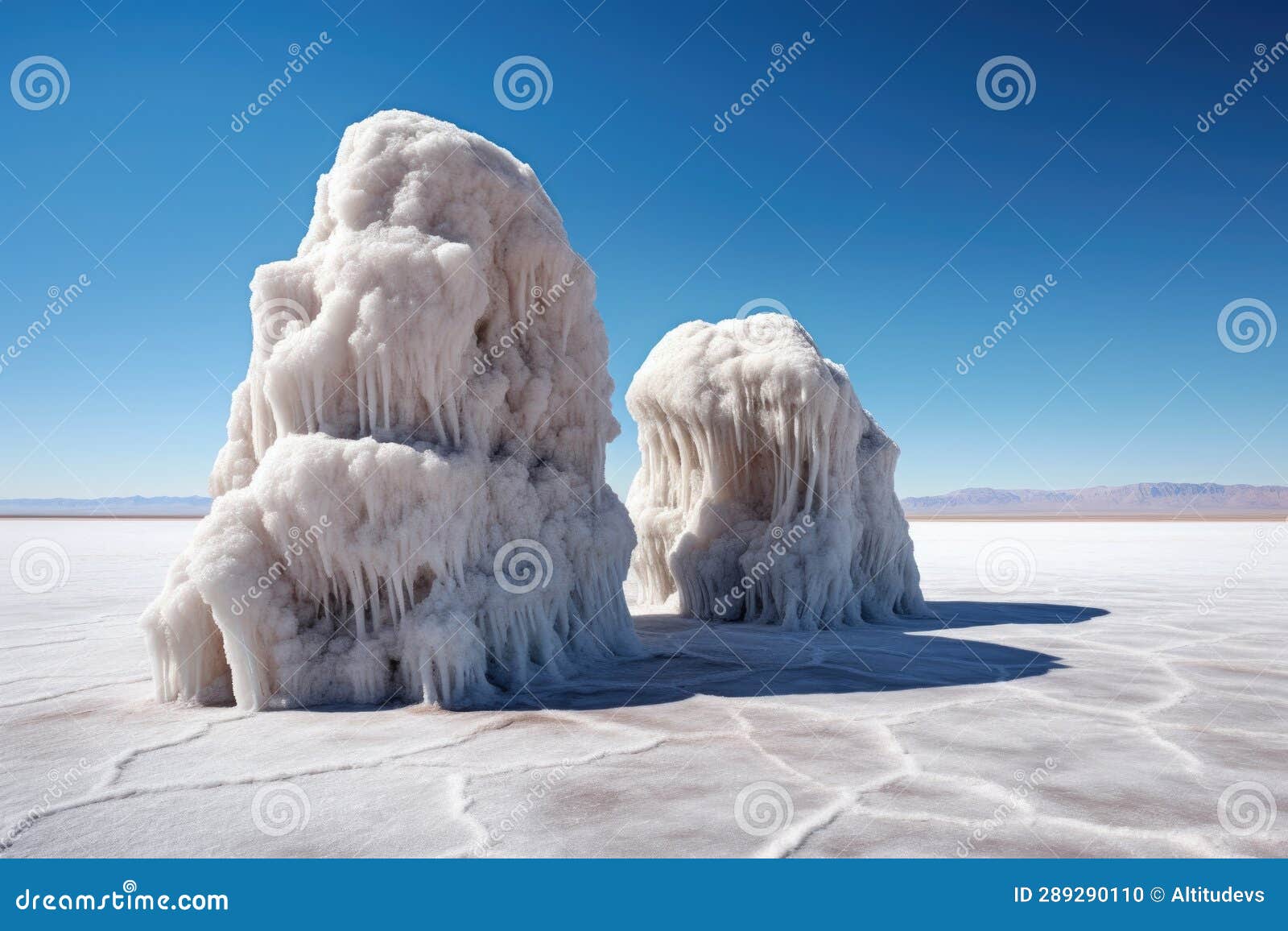 Salt Formations Creating Natural Sculptures on the Plains Stock Photo ...
