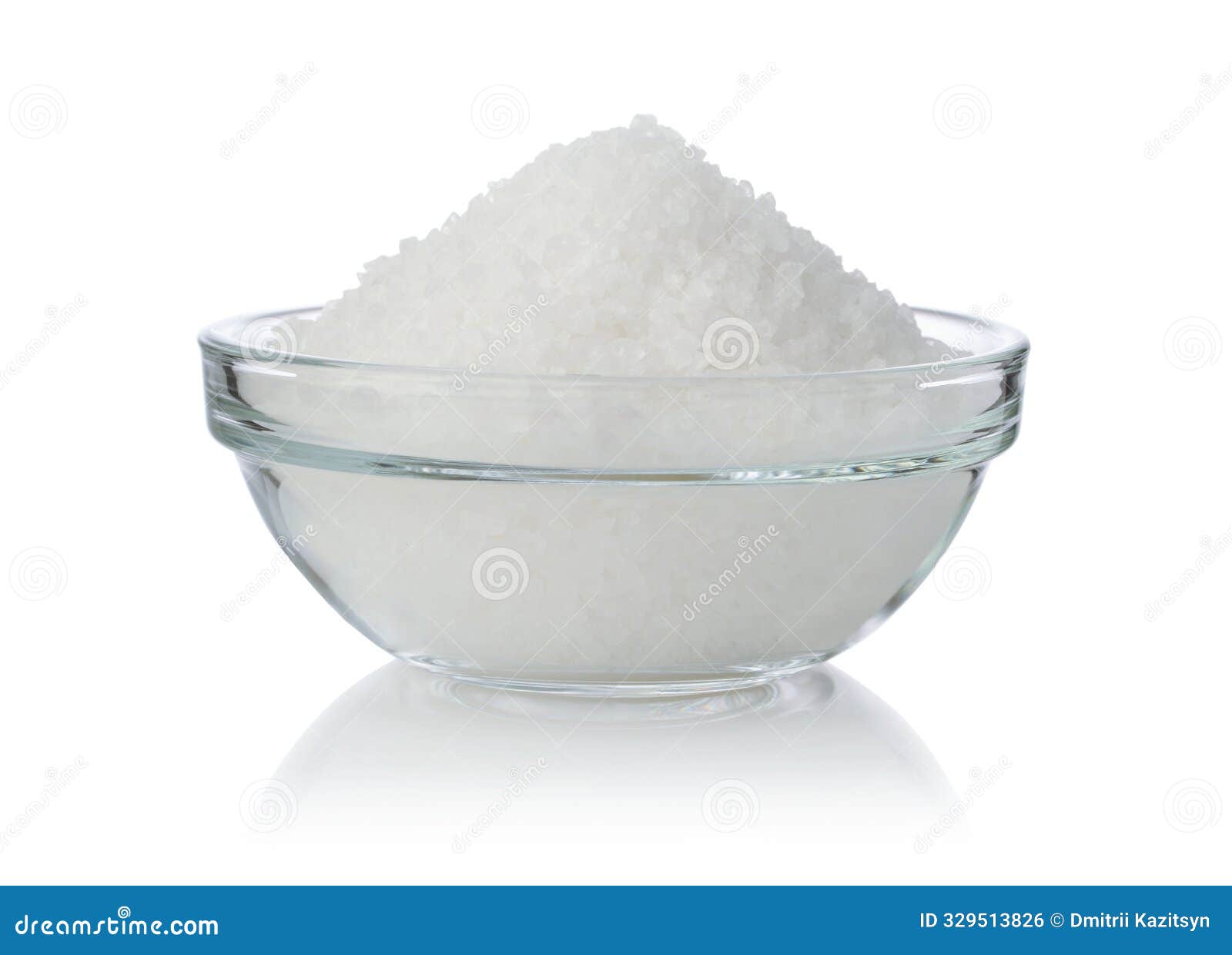 Salt in a Glass Bowl Isolated on White Stock Photo - Image of glass ...