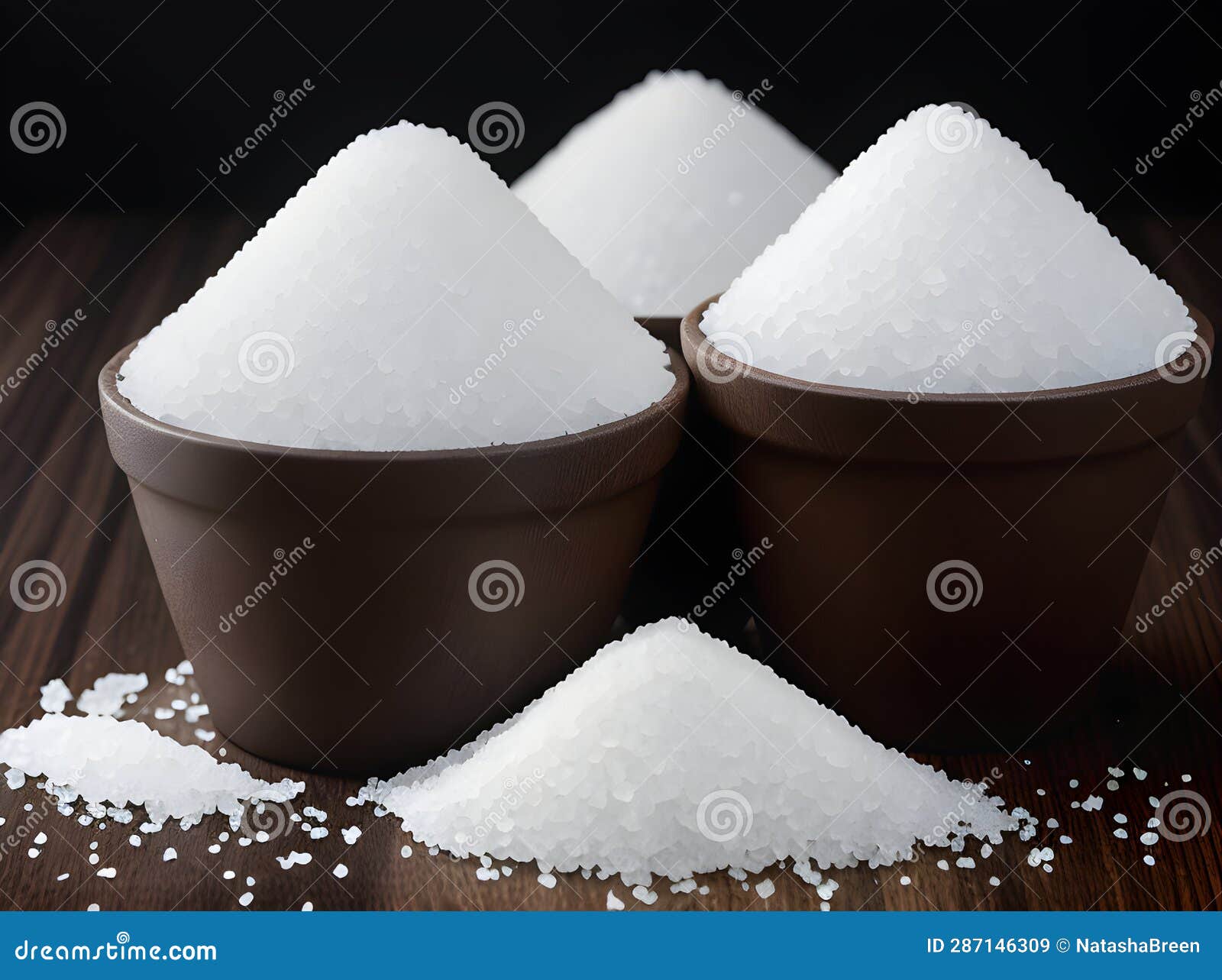 Salt Grains Black Background Medium Shot Focused. Stock Image - Image ...