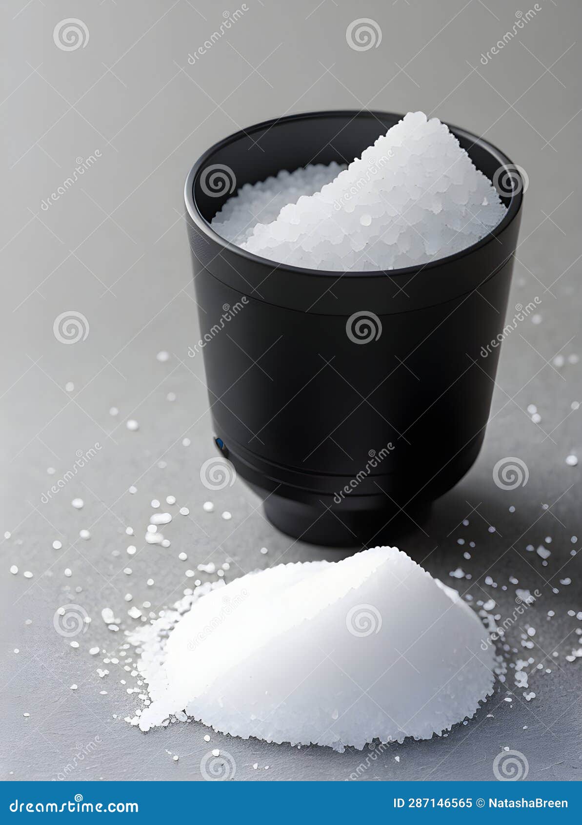 Salt Grains Black Background Medium Shot Focused. Stock Illustration ...