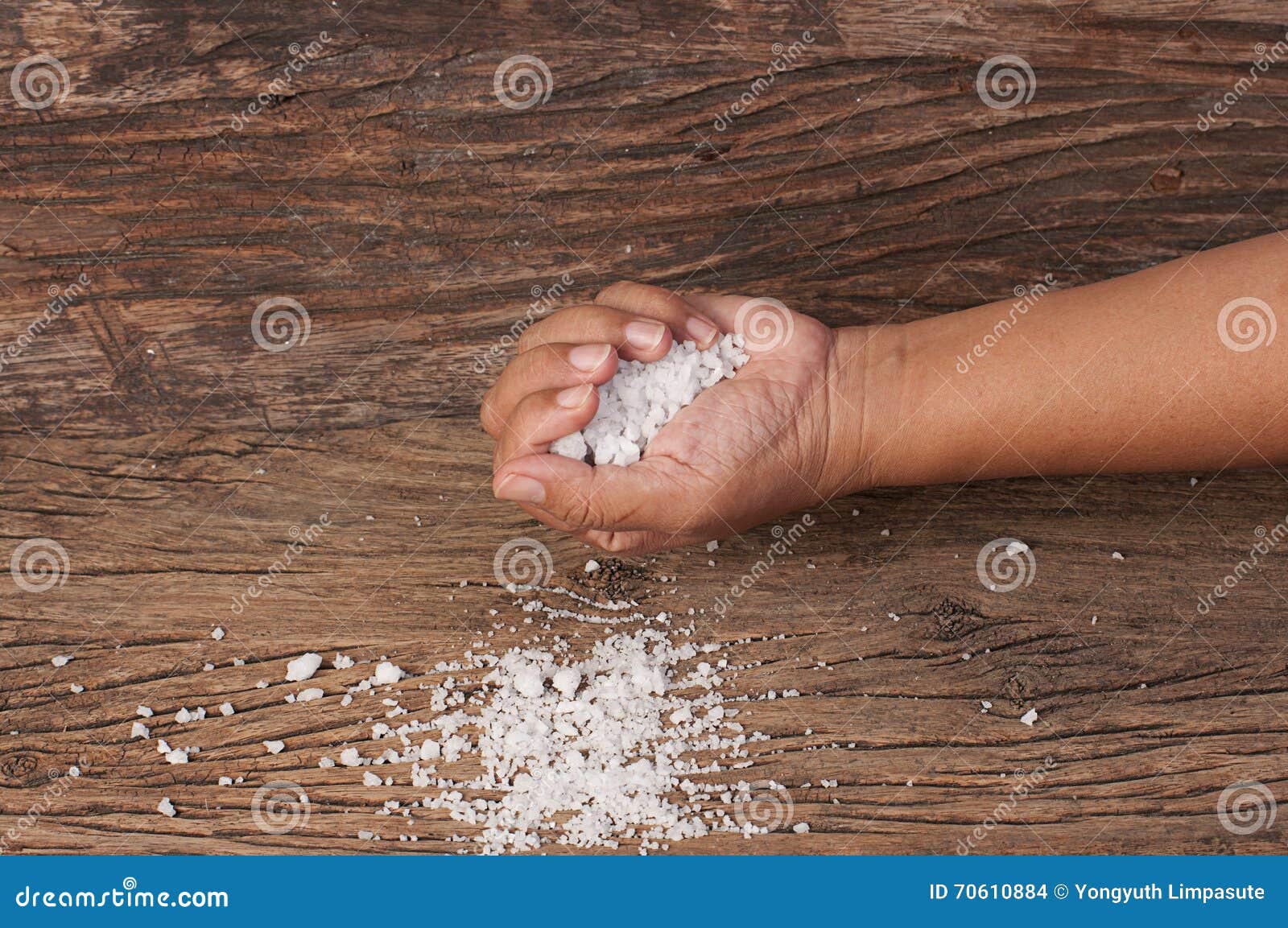 Salt on hand stock photo. Image of iodine, crystals, healthy - 70610884