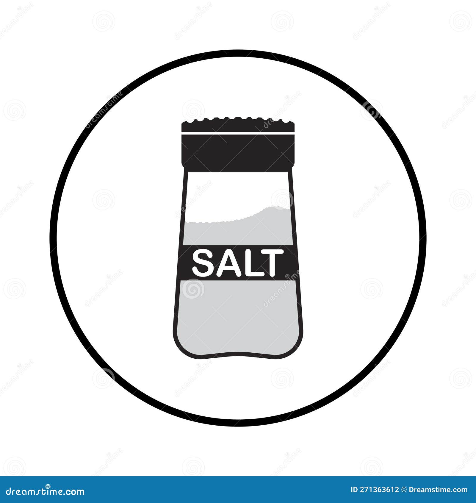 Salt icon or salt bottle stock vector. Illustration of glass - 271363612