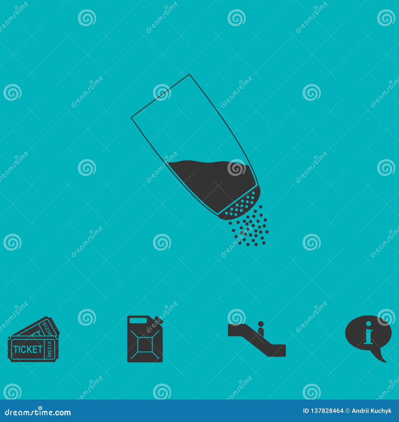 Salt icon flat stock vector. Illustration of salty, meal - 137828464