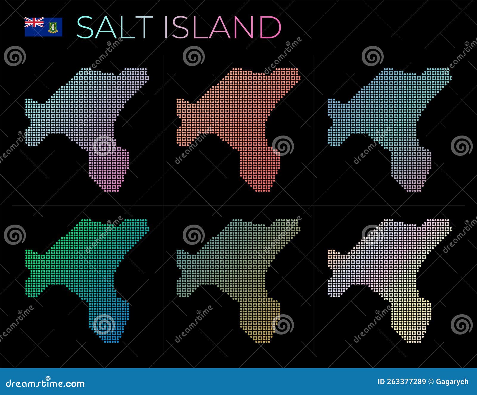 Salt Island Dotted Map Set. Stock Vector - Illustration of islander ...