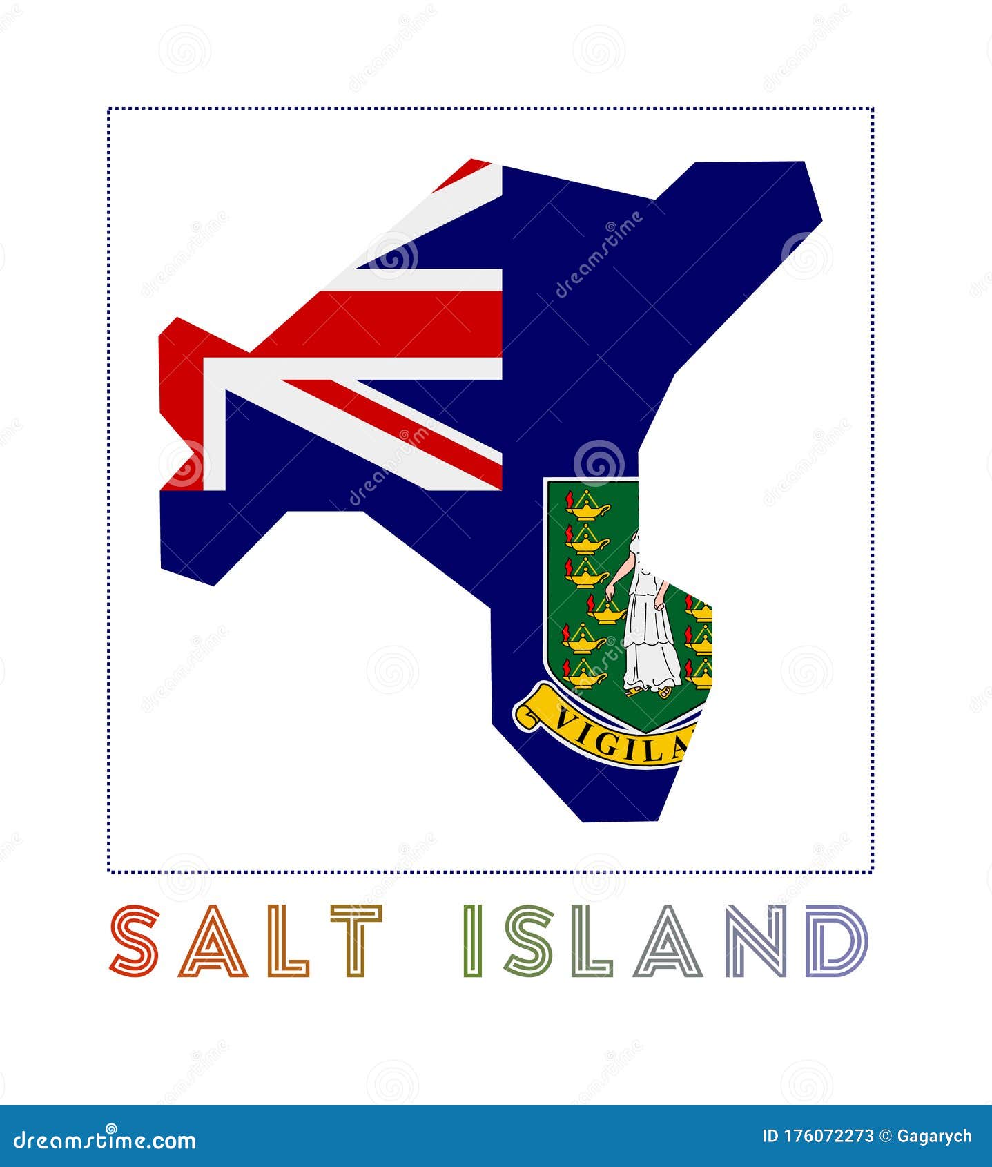 Salt Island Logo. Map of Salt Island with Name. Stock Vector ...