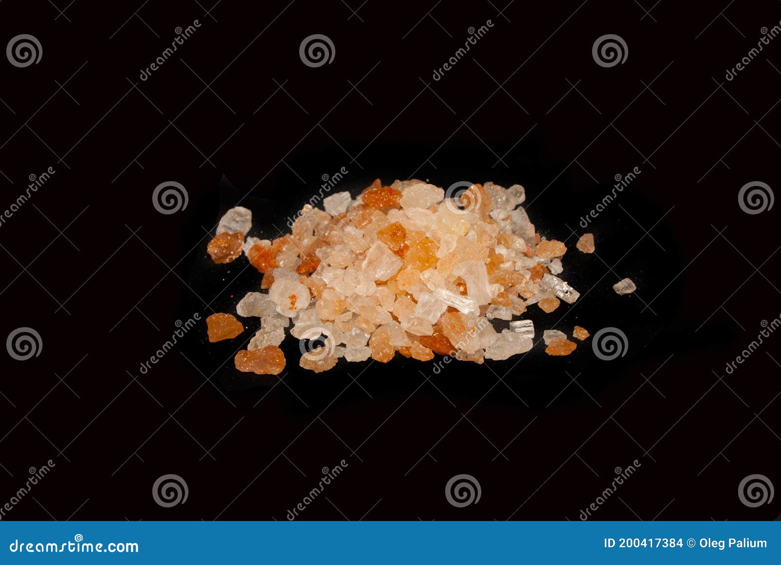 Salt Isolated on Black Background Stock Photo - Image of grain, heap ...