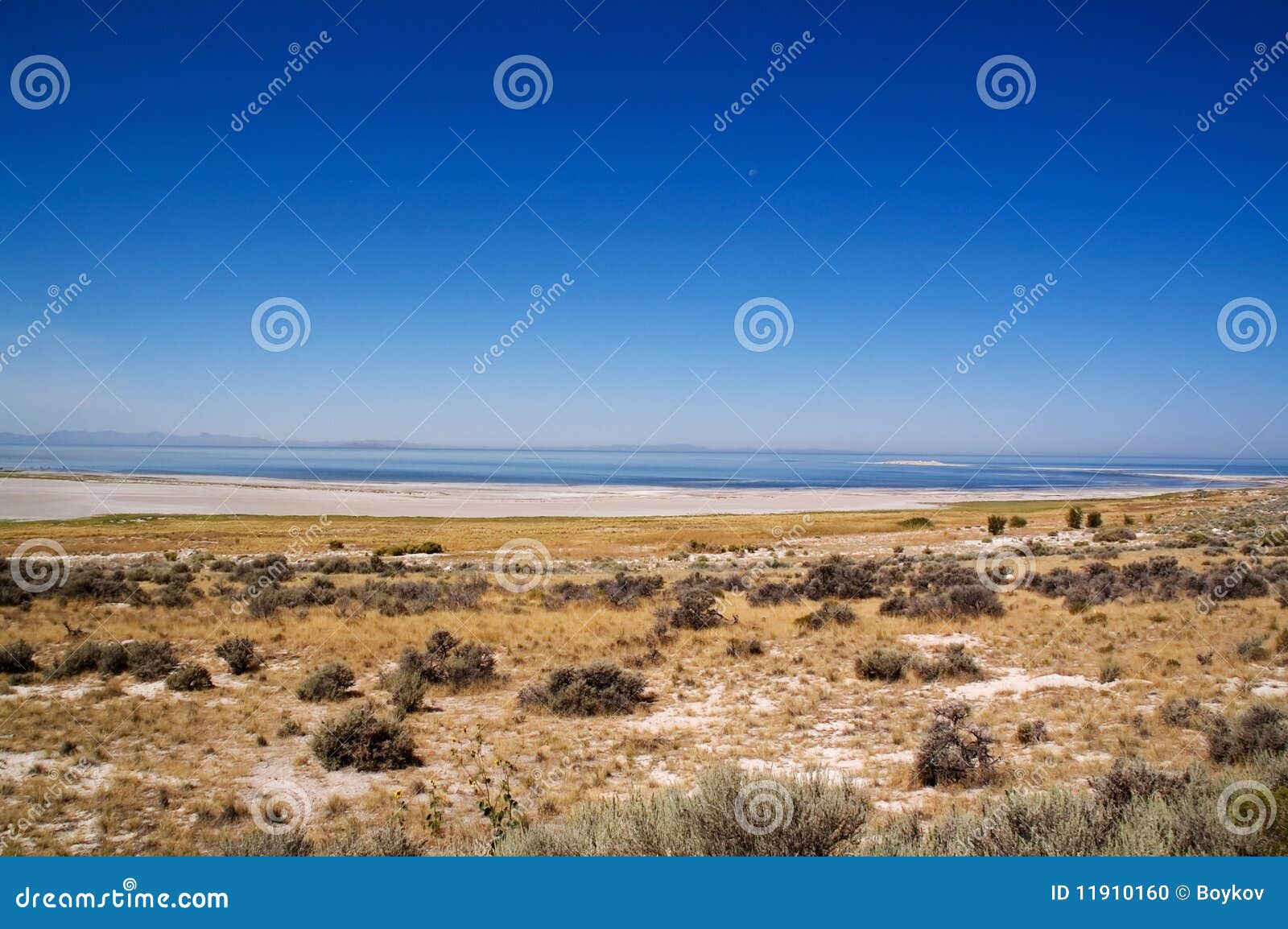 Salt Lake, the Blue Sky and the Moon Stock Photo - Image of blue ...