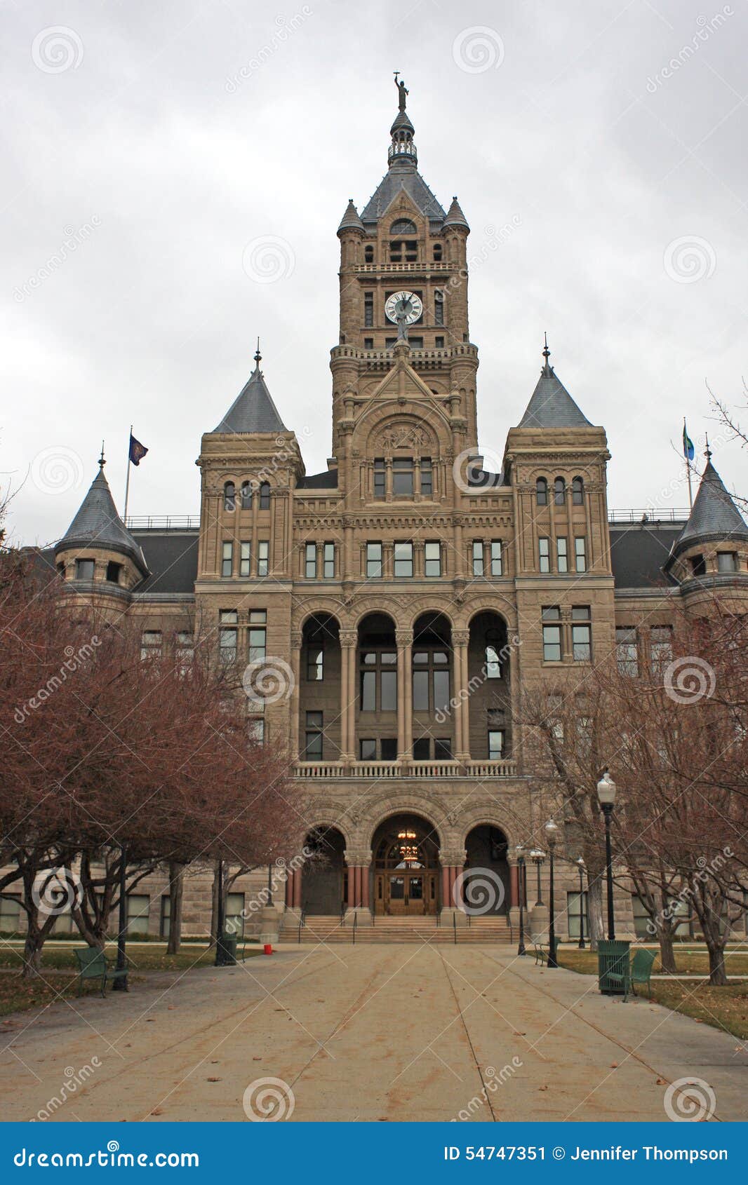 Salt Lake City and County Building Stock Image - Image of statue, trees ...