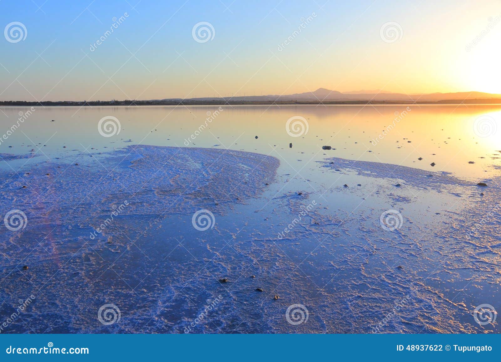 Salt lake in Cyprus stock photo. Image of phenomenon - 48937622