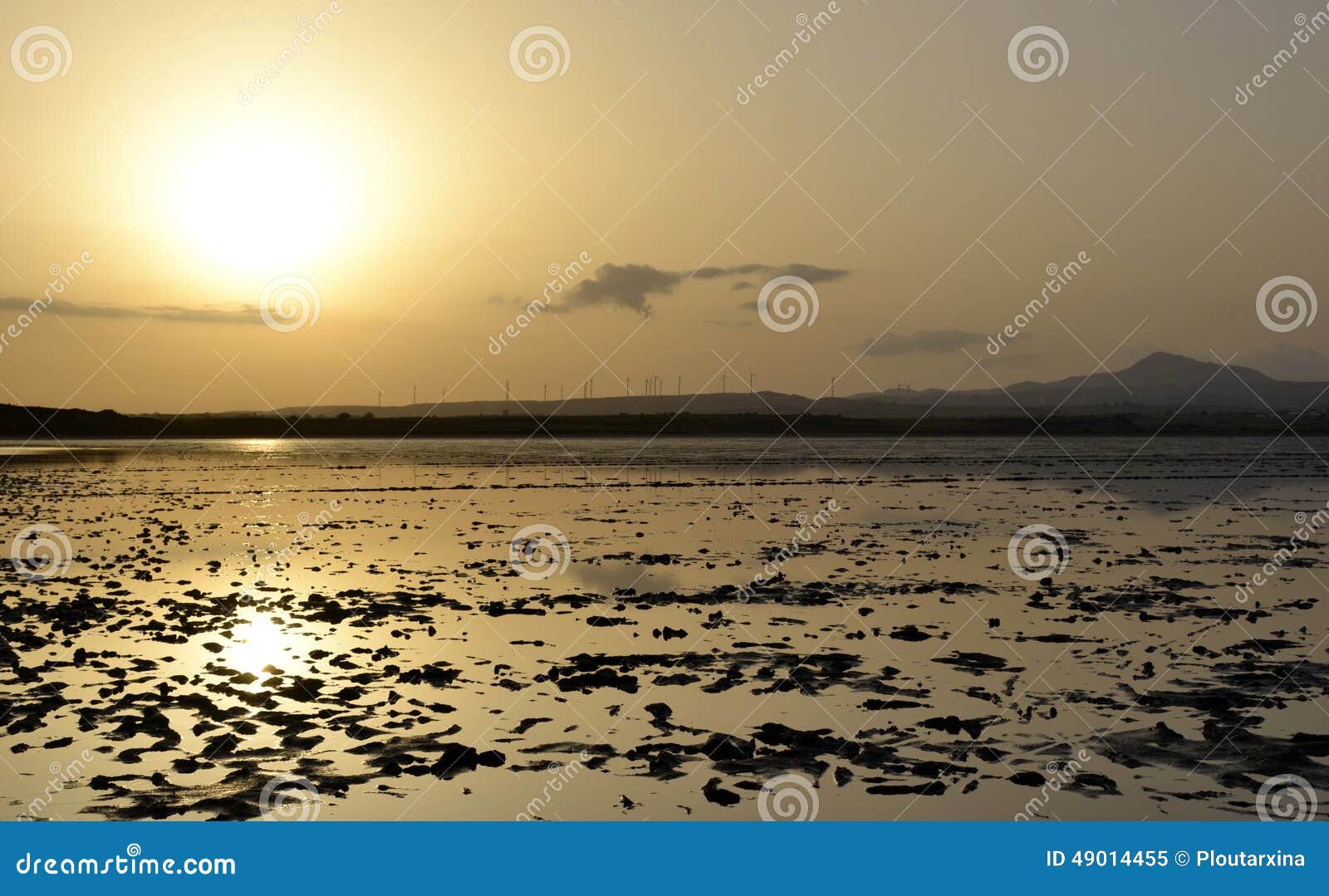 Salt lake during sunset stock image. Image of lake, bright - 49014455