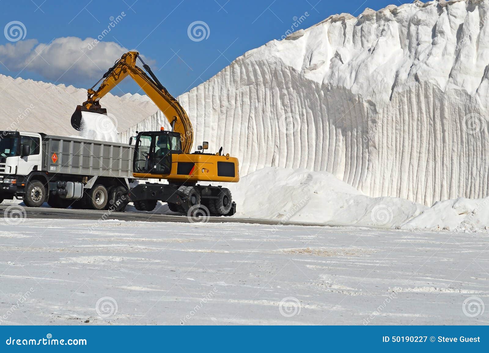 Salt Loaded into Lorry - Plant Machinery Industrial JCB CAT Stock Image ...