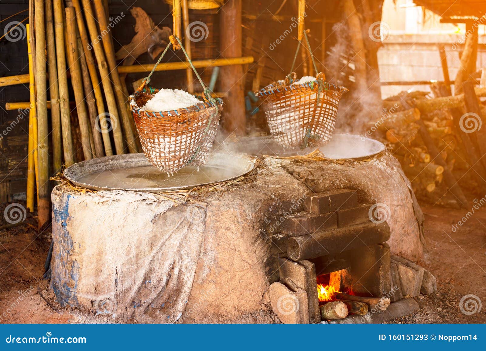 Salt Making of Bo Klua Community Nan Province,off Thailand. Stock Image ...