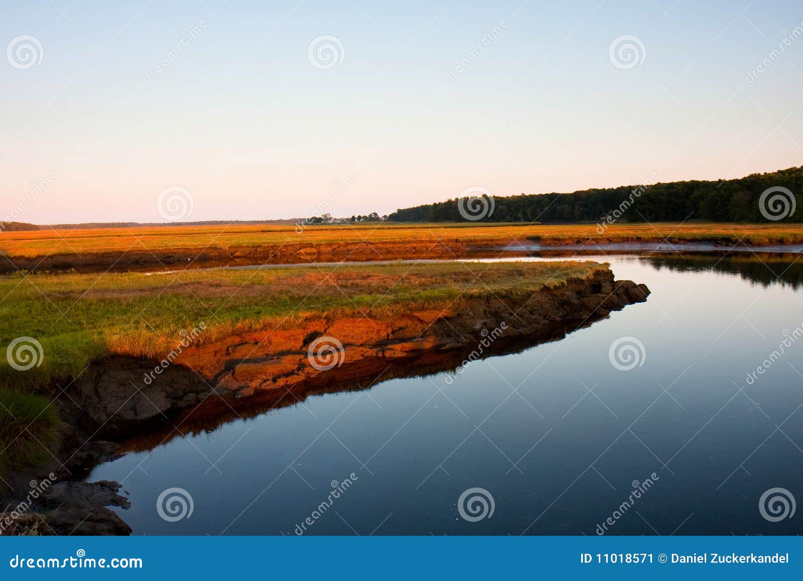 Salt Marsh Wetlands And Distant Rain Storm At Assateague Island Stock ...