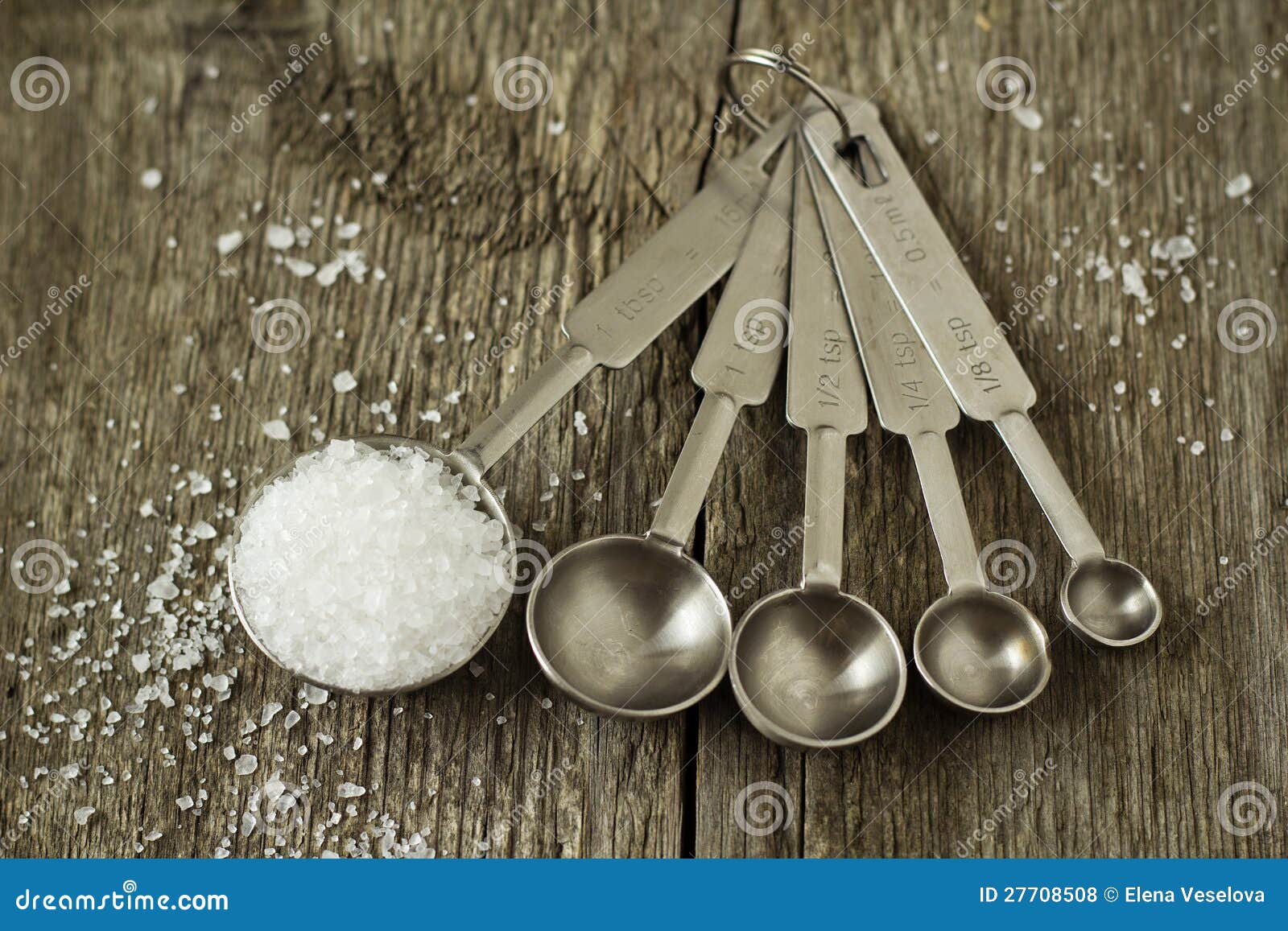 Salt in a measuring spoon stock photo. Image of unhealthy - 27708508