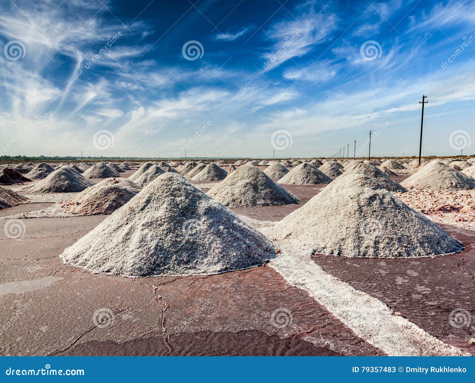 Salt Mine at Sambhar Lake, Rajasthan, India Stock Image - Image of ...