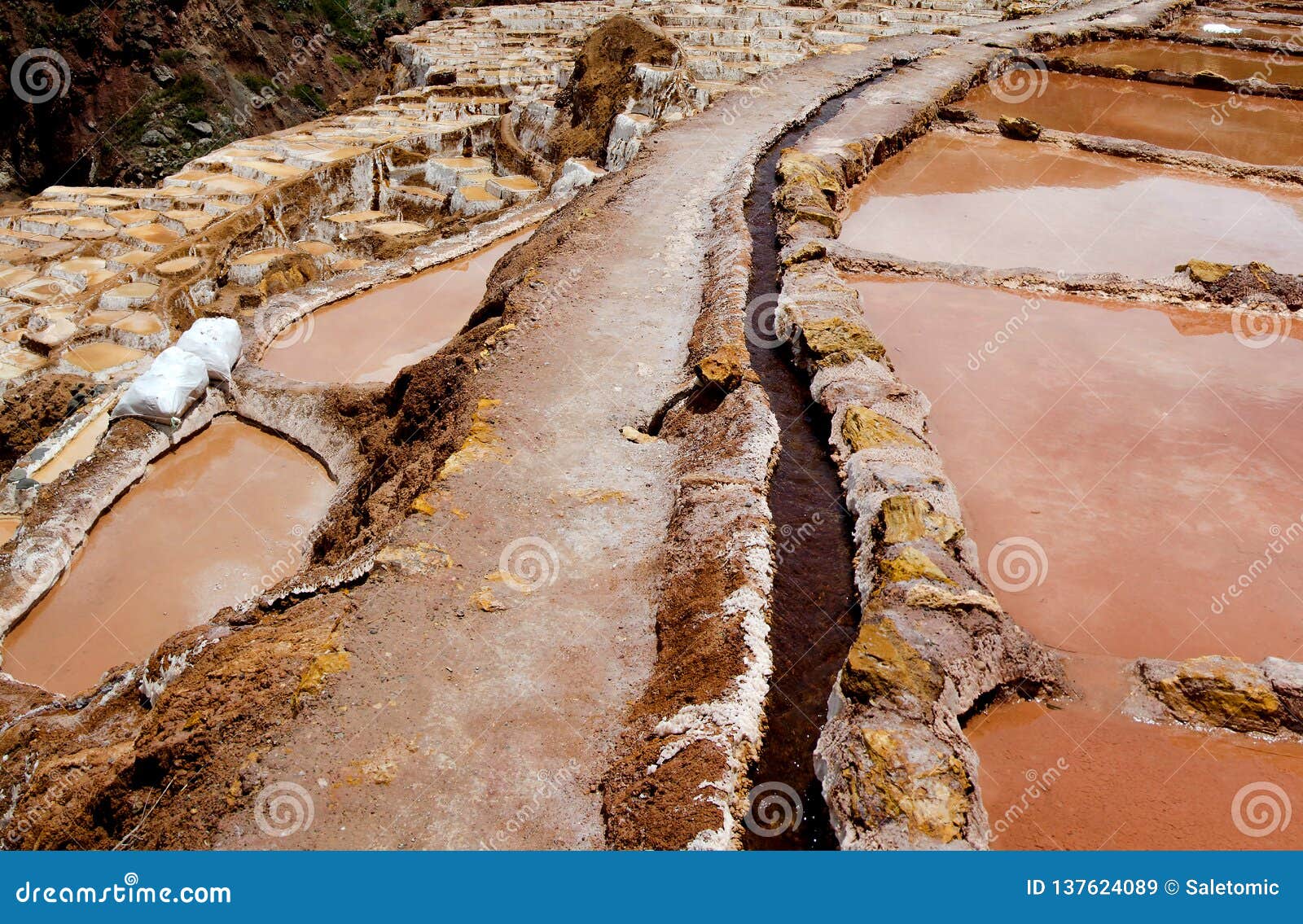 Salt Mines of Maras in Peru Stock Image - Image of landscape, close ...