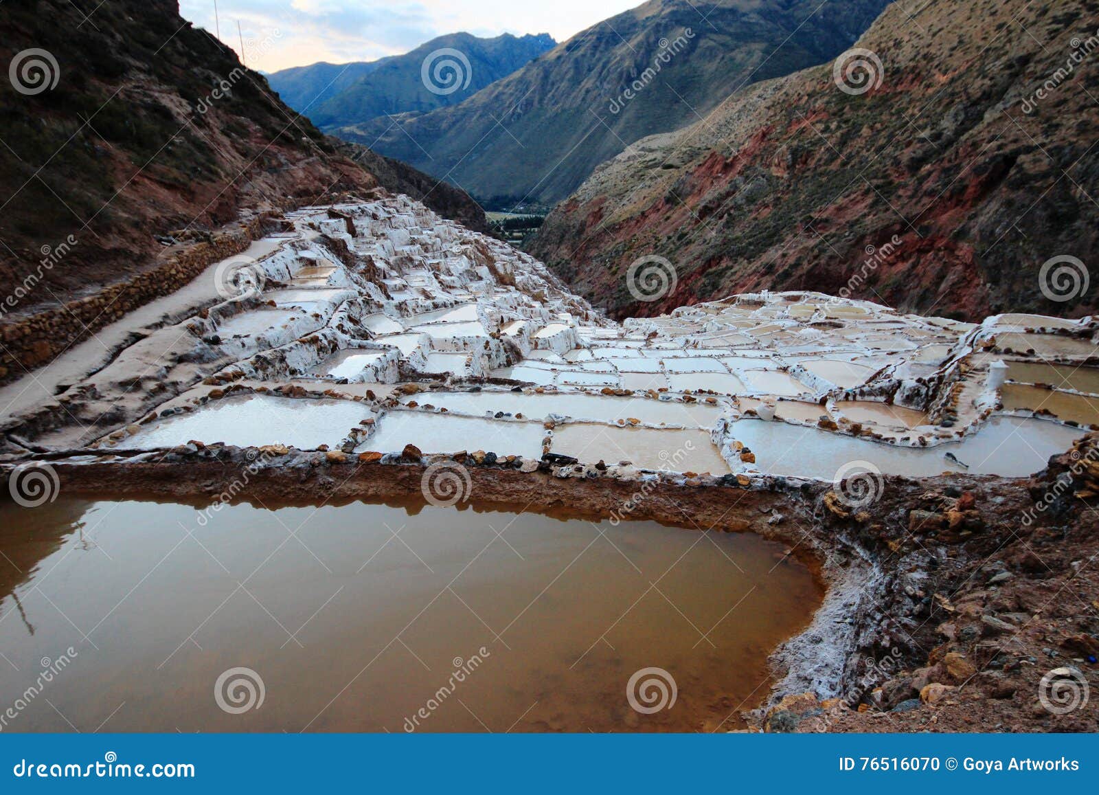 Salt mines in Peru stock photo. Image of landscape, extraction - 76516070