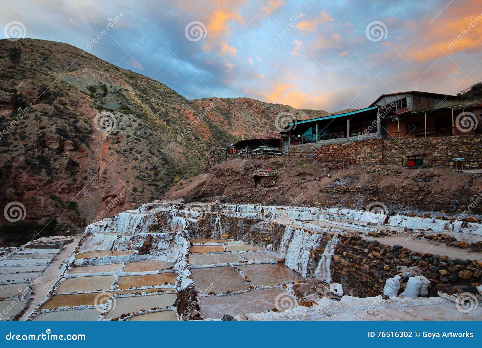 Salt mines in Peru stock photo. Image of inca, andes - 76516302