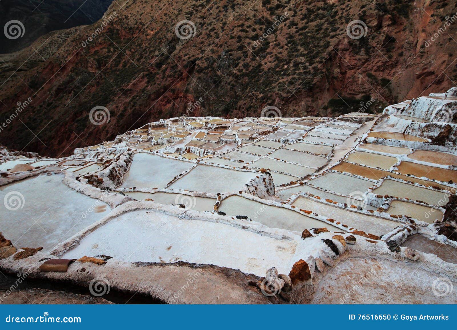 Salt mines in Peru stock photo. Image of blue, evaporation - 76516650