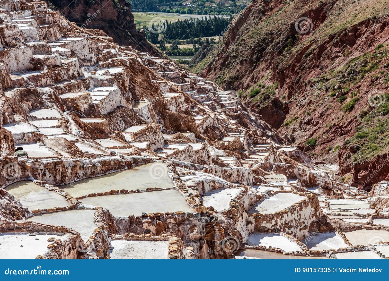 Salt Mines Terraces and Basins, Salineras De Maras Stock Image - Image ...