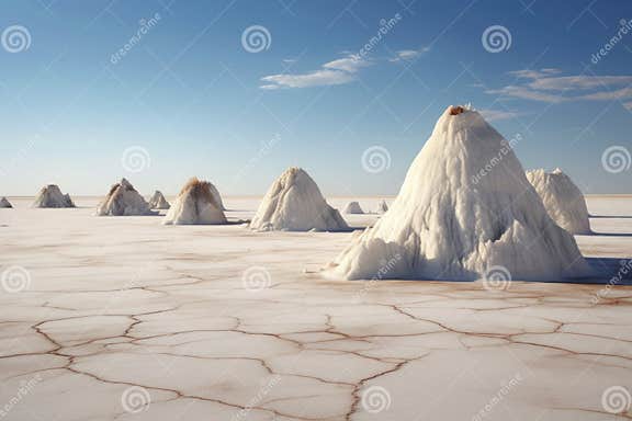 Salt Mounds Created by Wind on the Desolate Plains Stock Image - Image ...