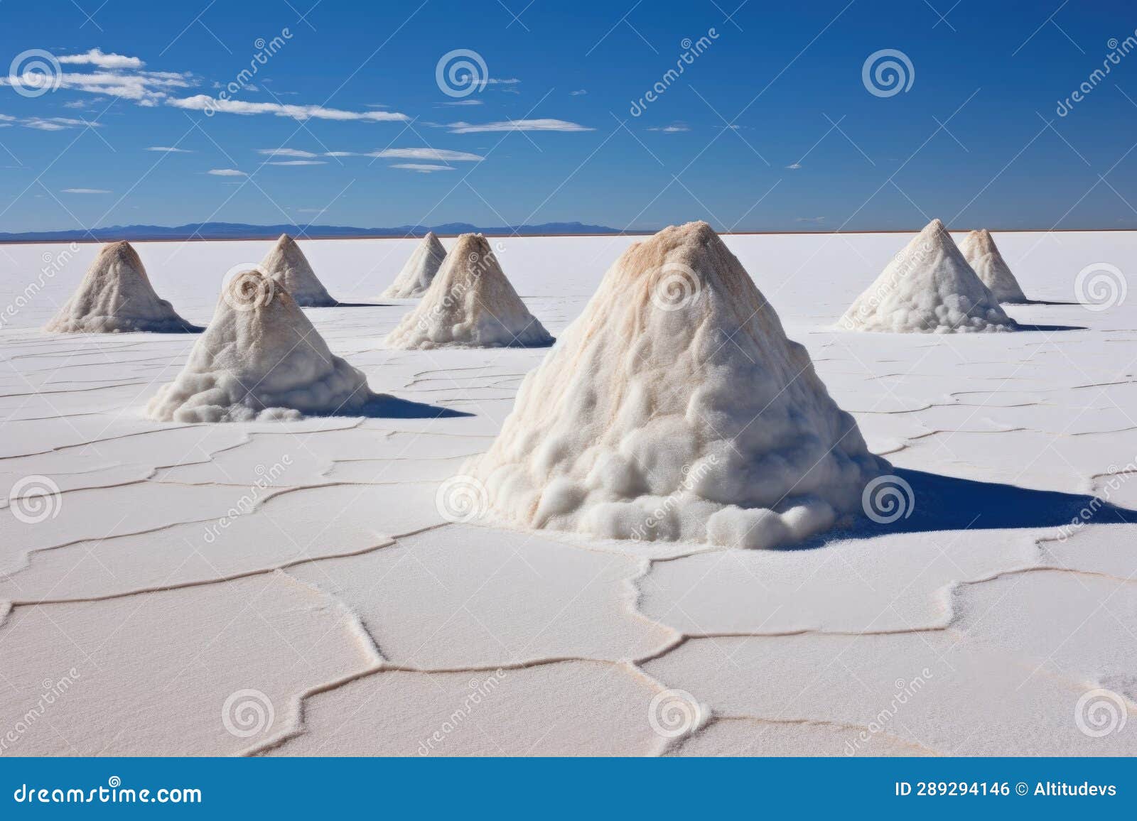 Salt Mounds Created by Wind on the Desolate Plains Stock Photo - Image ...
