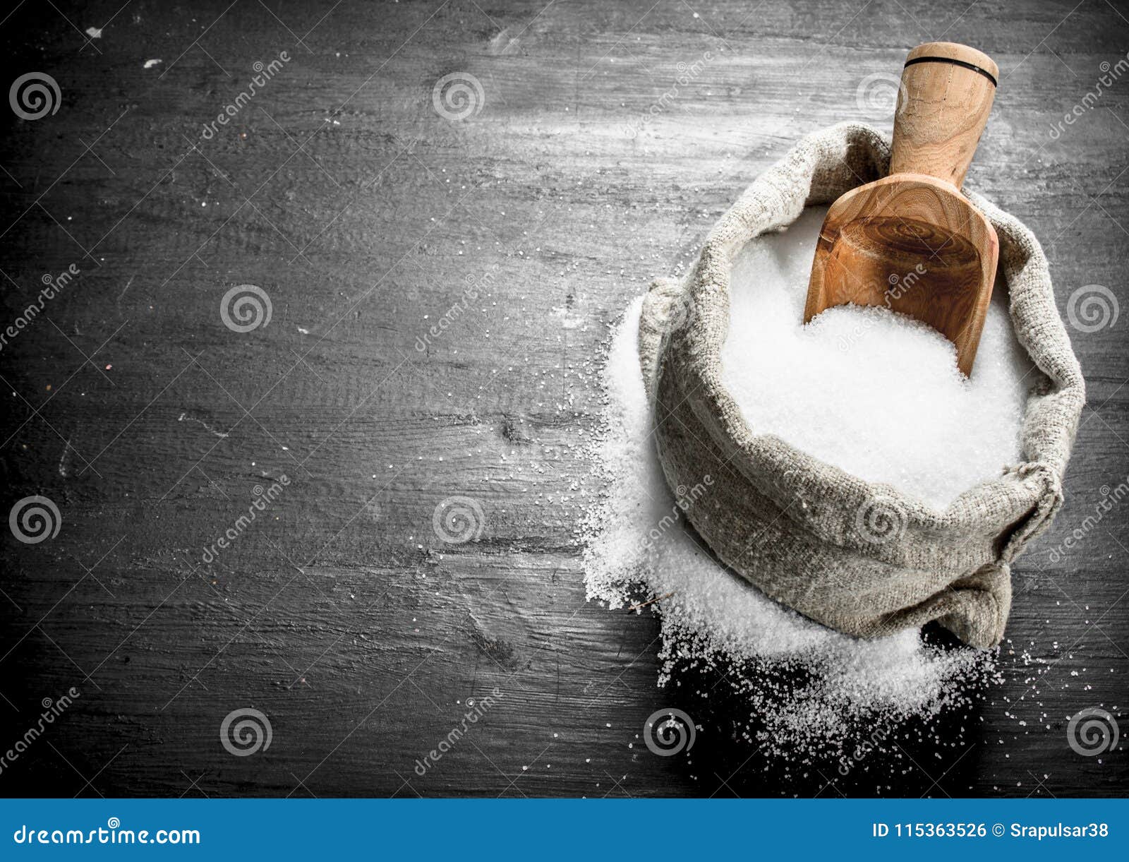 Salt in an old bag. stock photo. Image of sodium, ingredient - 115363526