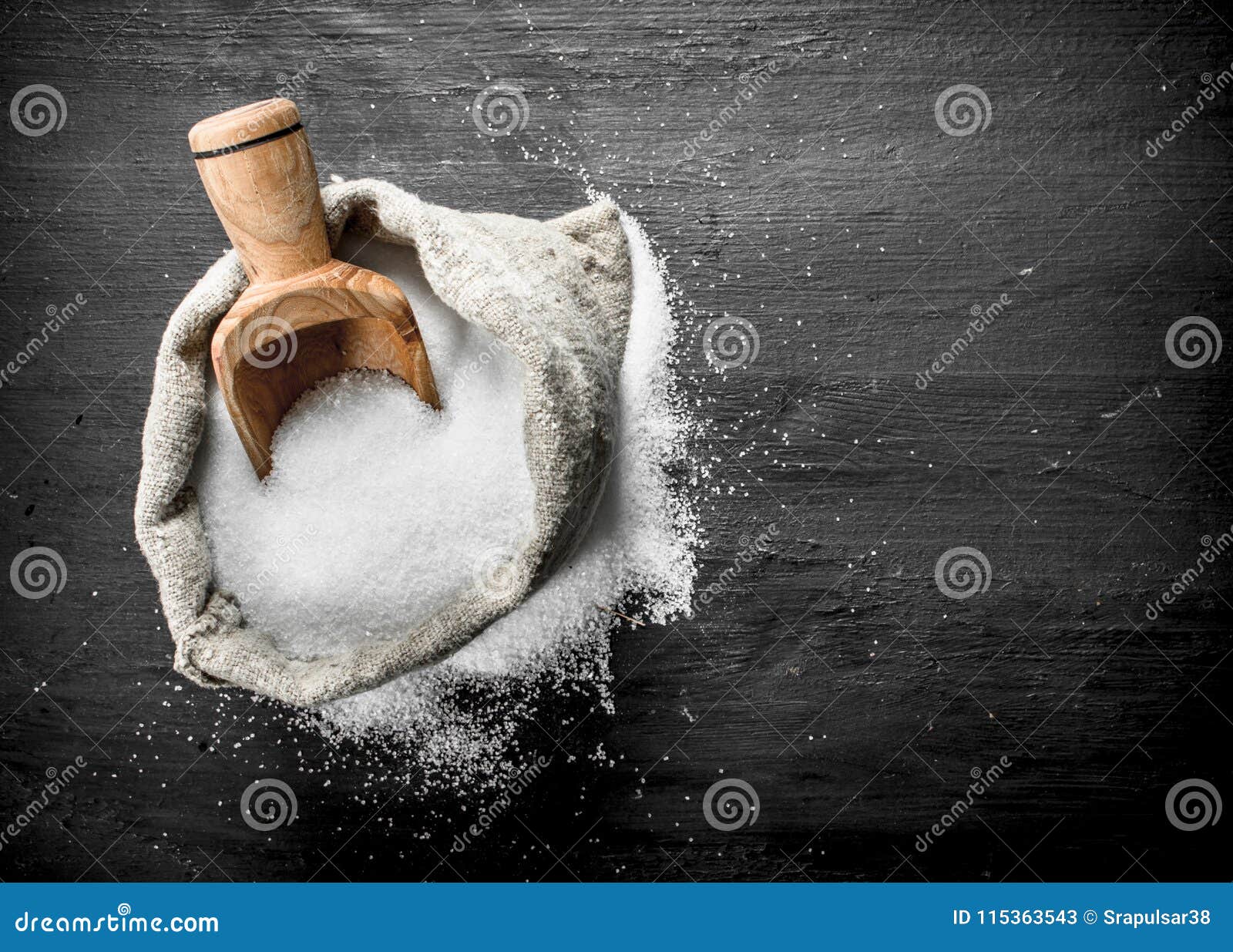 Salt in an old bag. stock image. Image of kitchen, care - 115363543