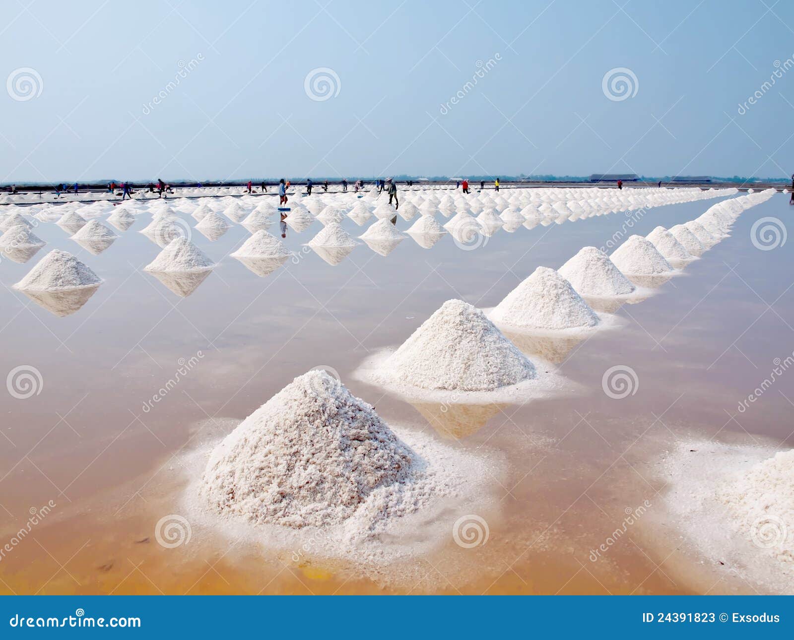 Salt pan stock image. Image of landscape, food, factory - 24391823