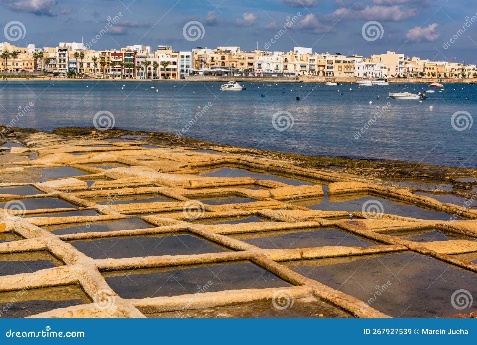 Salt Pans on the Beach in Marsaskala , Malta Stock Image - Image of ...