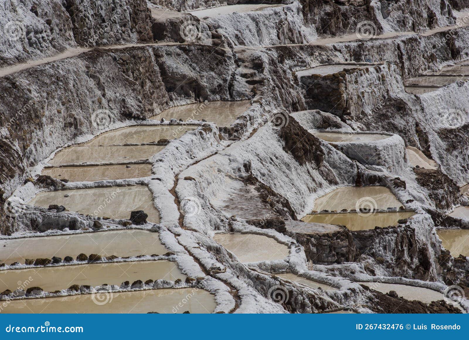 Salt Pans of the Maras Sal Salt Flats in Maras, Peru Stock Photo ...
