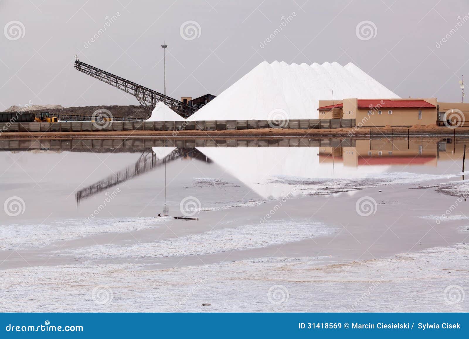 Salt pans in Namibia stock image. Image of reflection - 31418569