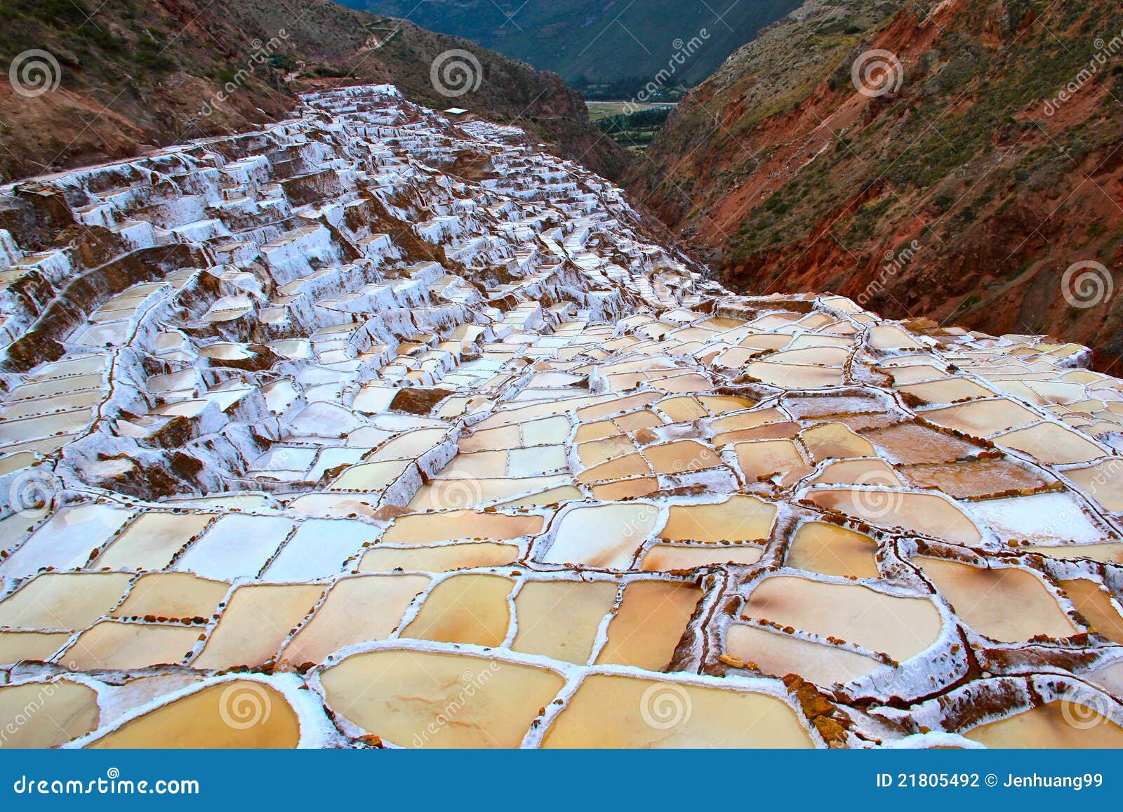 Salt Pans of Salinas in Sacred Valley, Peru Stock Photo - Image of ...