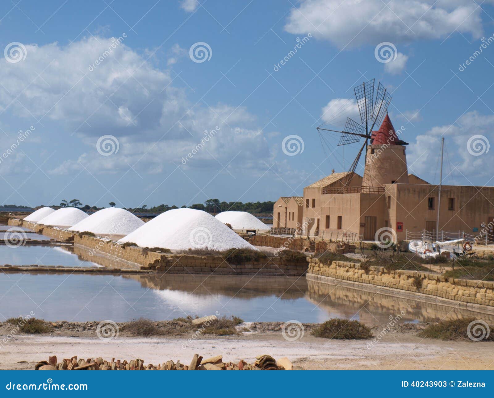Salt Pans in Trapani stock image. Image of salt, marsala - 40243903