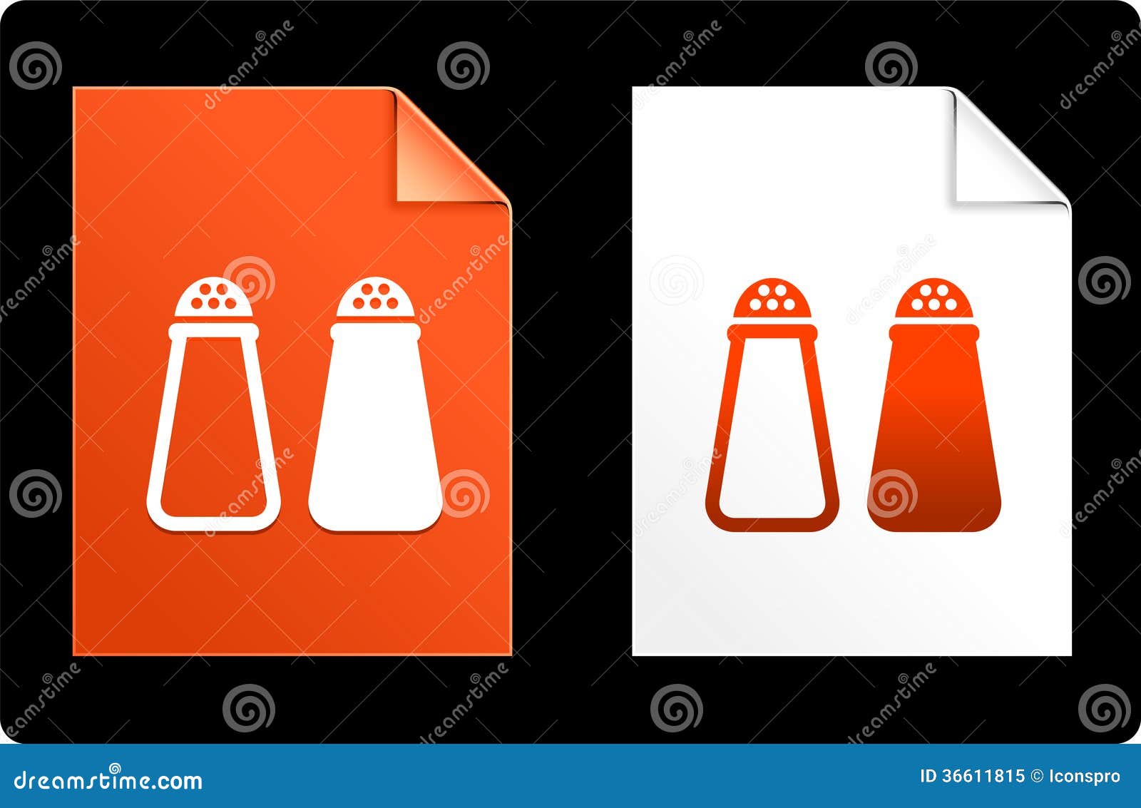 Salt and Papper on Paper Set Stock Illustration - Illustration of salt ...