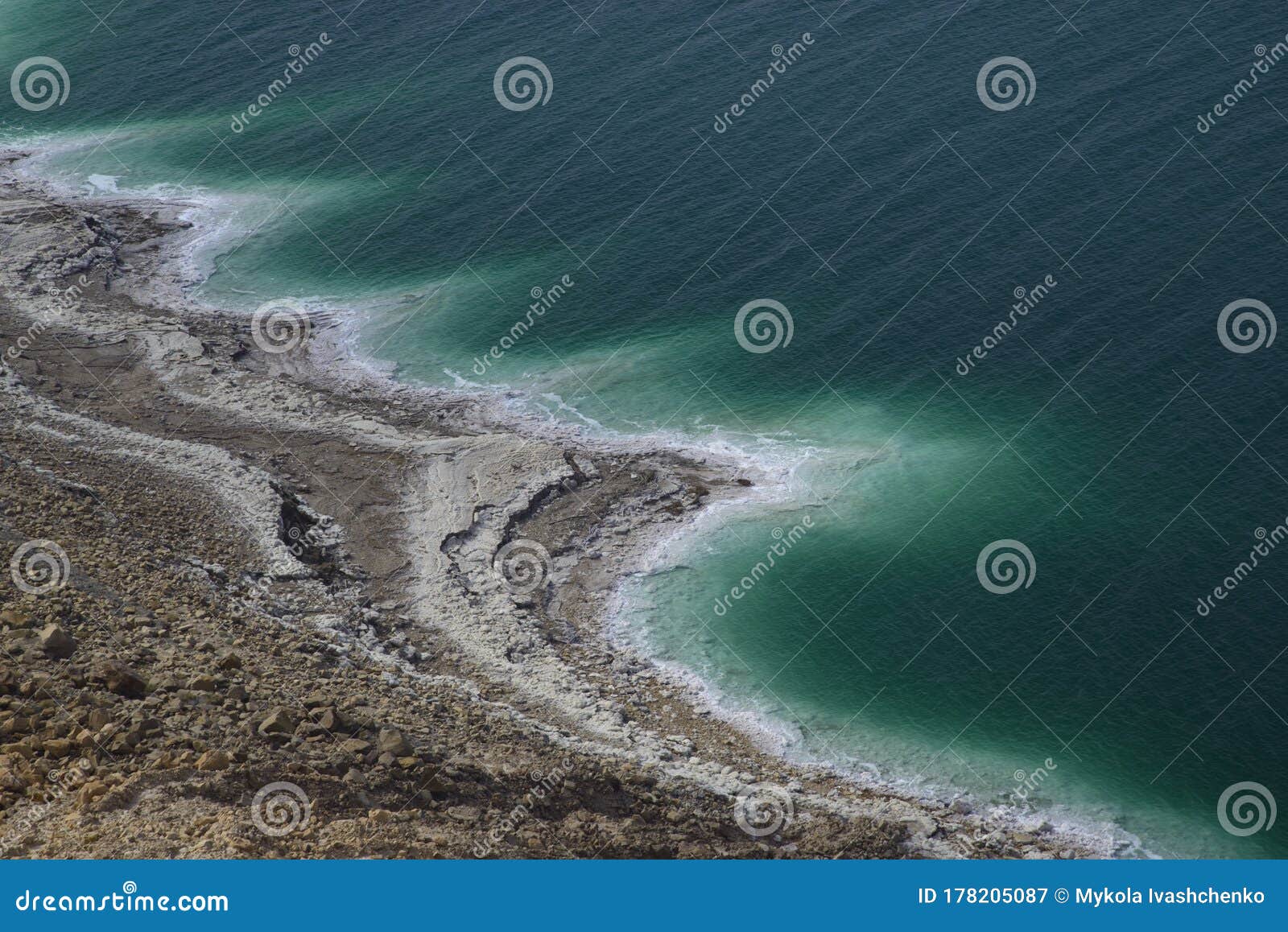 Salt Patterns Near Dead Sea Stock Image - Image of coastline, coast ...
