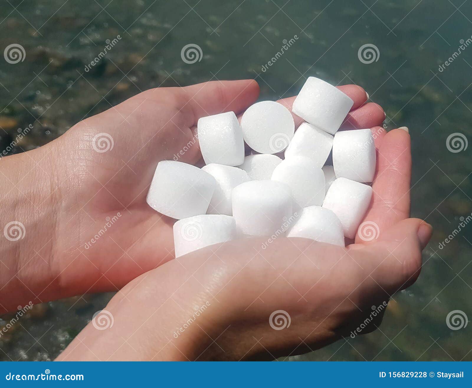 Salt Pellets for the Water Softener Stock Photo - Image of granule ...