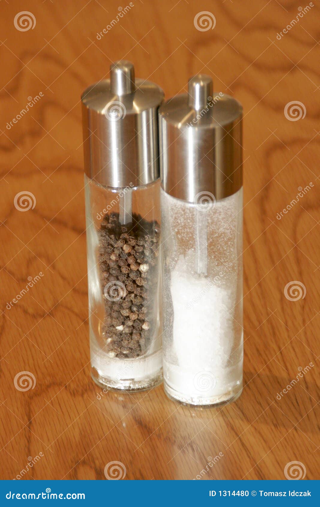 Salt & Pepper stock photo. Image of metal, wood, brown - 1314480