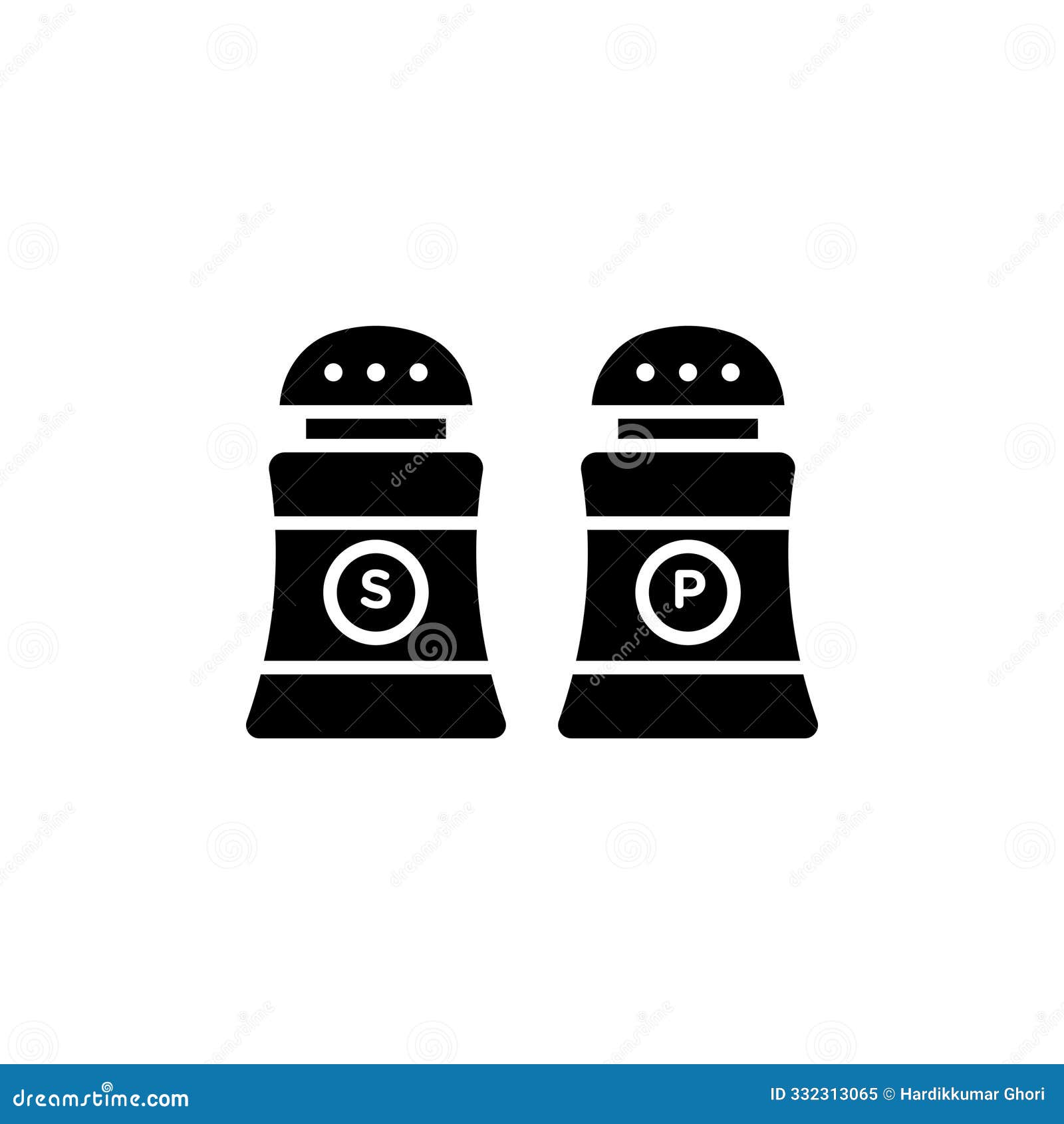 Salt And Pepper Doodle Icons, Vintage Classic Glass Shakers With Salt ...