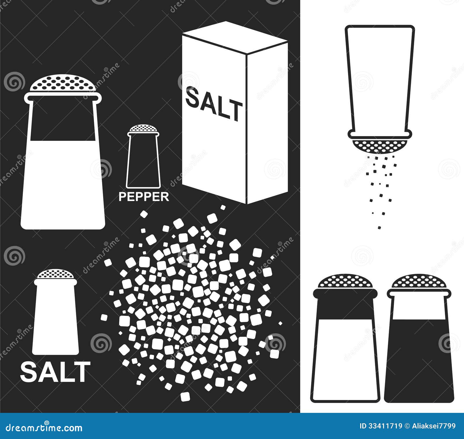Salt Pepper Sachets Spice Envelopes Packets Cartoon Vector ...