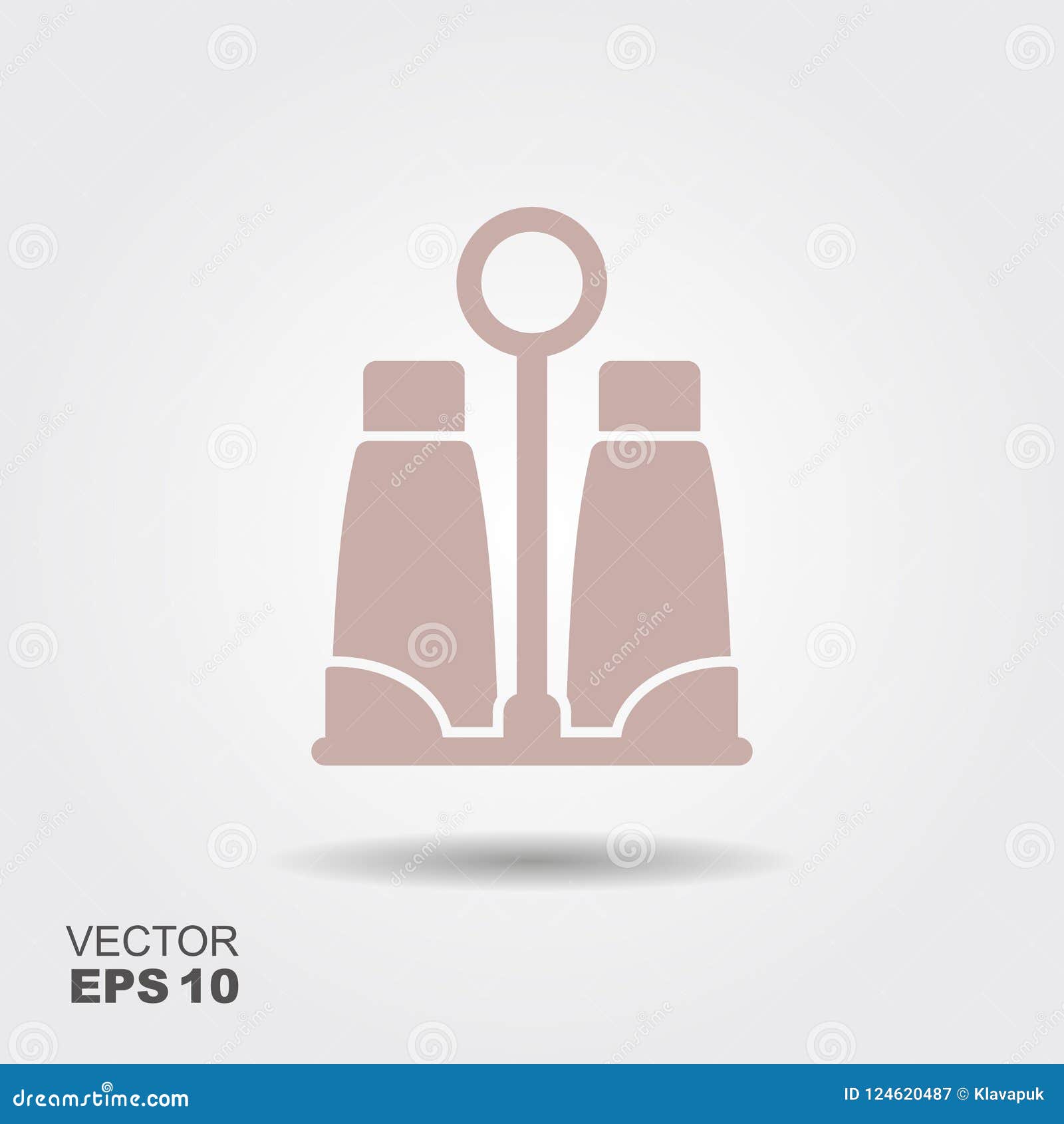 Salt and Pepper Shaker Vector Illustration. Flat Icon Stock Vector ...