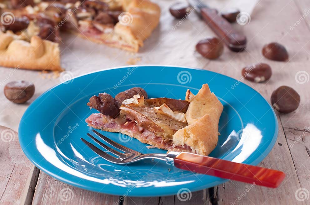 Salt pie with chestnut stock image. Image of delicious - 28064543