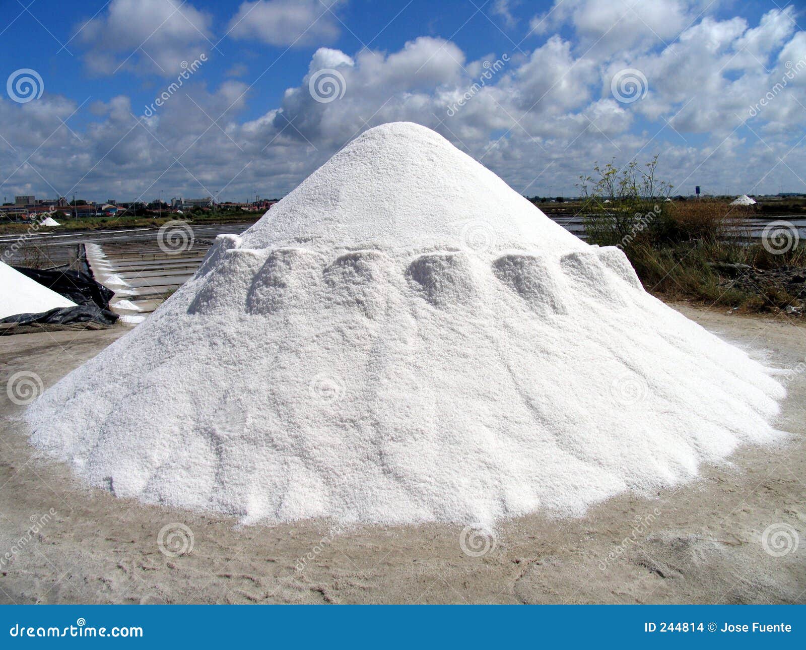 Raw Salt Or Pile Of Salt From Sea Water In Evaporation; Ponds At ...