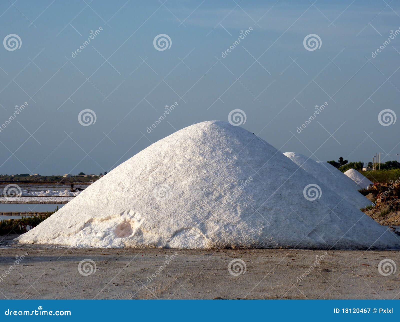 Salt piles stock image. Image of exploration, mound, sicily - 18120467