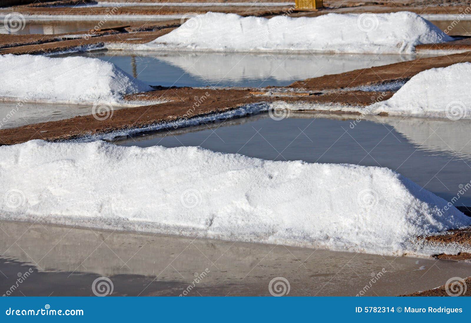 Salt piles stock photo. Image of pile, reflection, sediment - 5782314