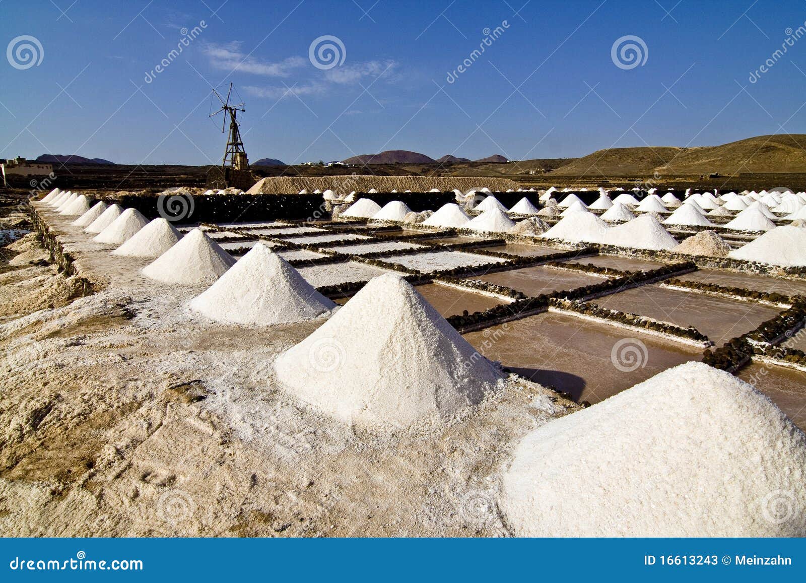 Salt Piles on a Saline Exploration Stock Image - Image of blue ...