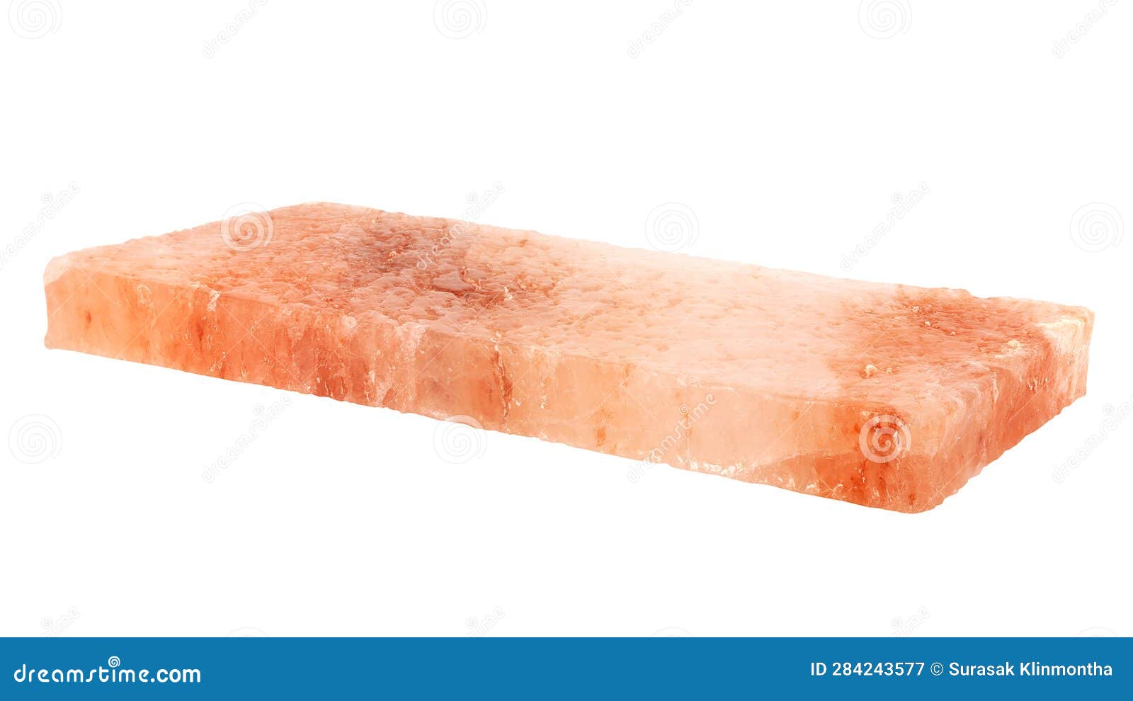 Salt Plate Isolated on White Background. Pink Himalayan Salt Block ...